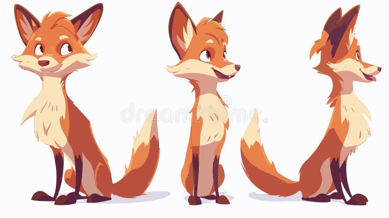 Cute Cartoon Fox Animation for Creative Projects Stock Vector ...