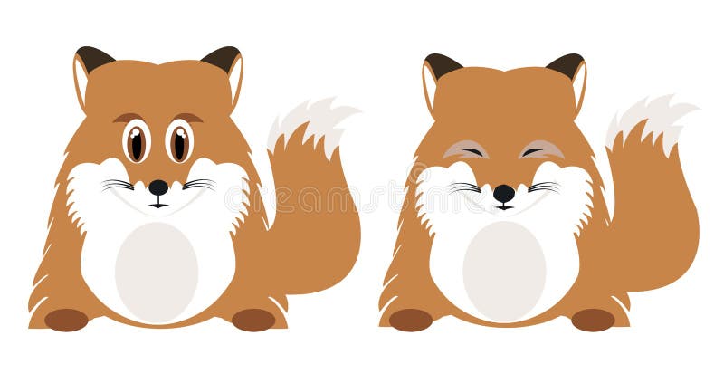 Cute Cartoon Fox Decoration Vector Stock Vector - Illustration of flat ...