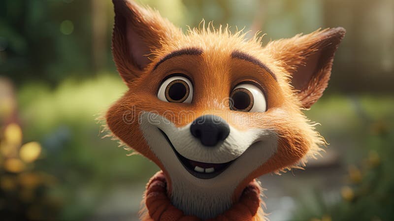 Cute Cartoon Fox Illustration 3d Stock Illustration - Illustration of ...