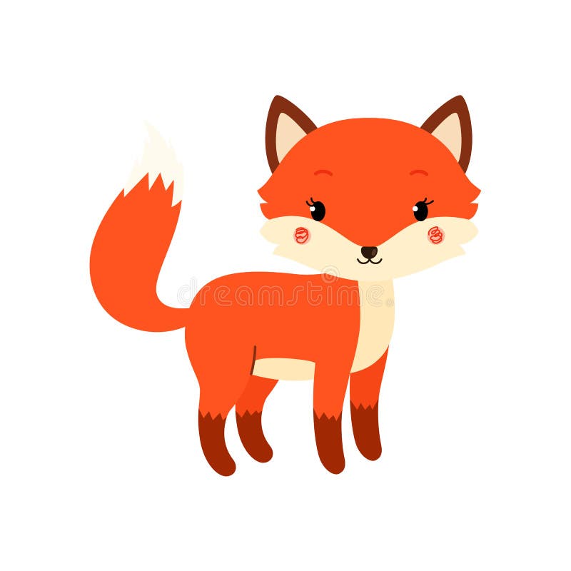 Set of Cute Cartoon Foxes in Modern Simple Flat Style. Stock Vector ...