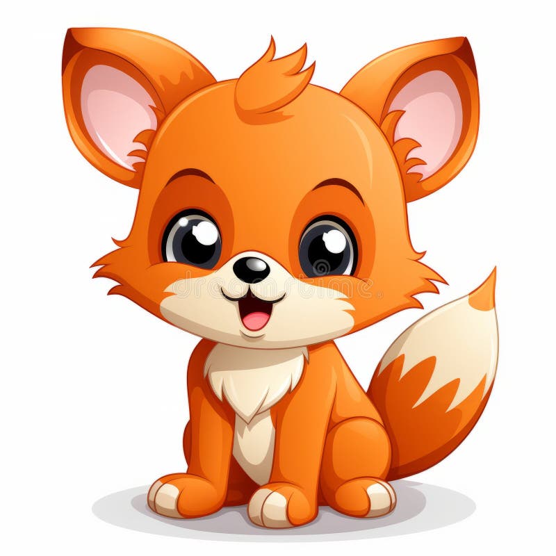 Cute Cartoon Fox Vector Illustration Stock Illustration - Illustration ...