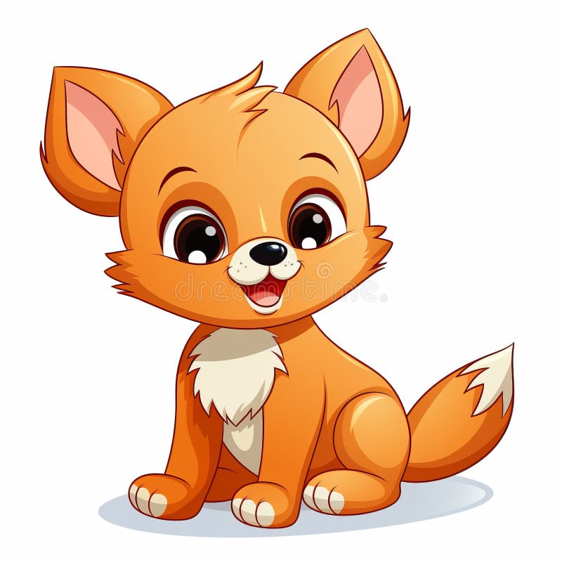 Cute Cartoon Fox Vector Illustration Stock Illustration - Illustration ...