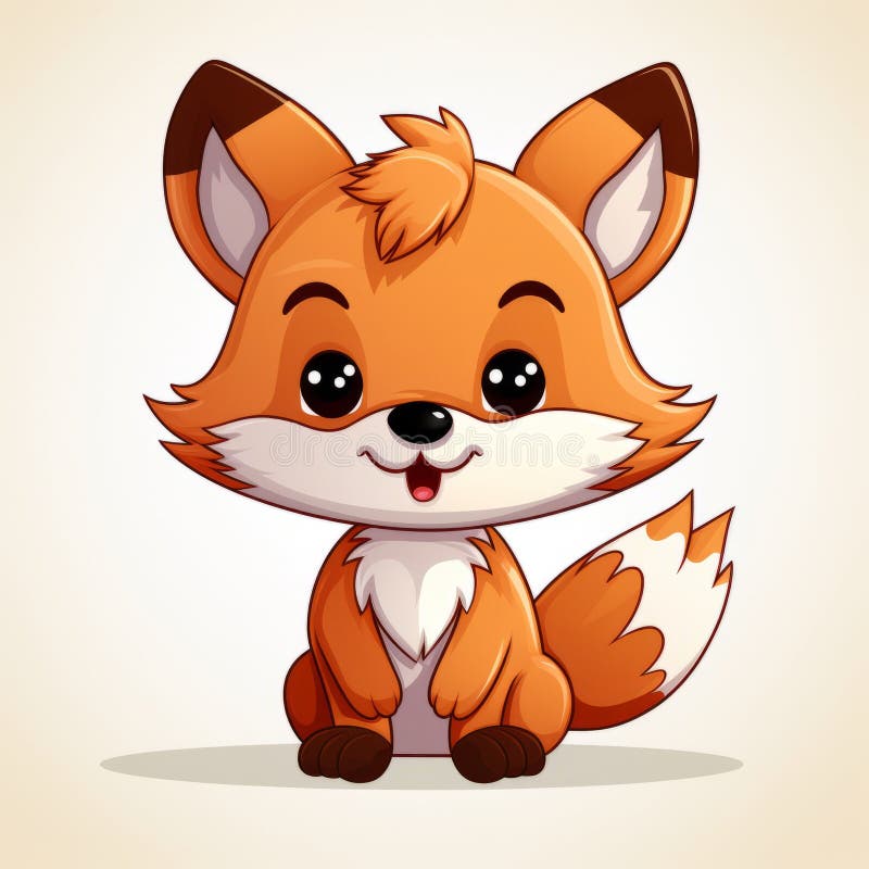 Cute Cartoon Fox Vector Illustration Stock Illustration - Illustration ...