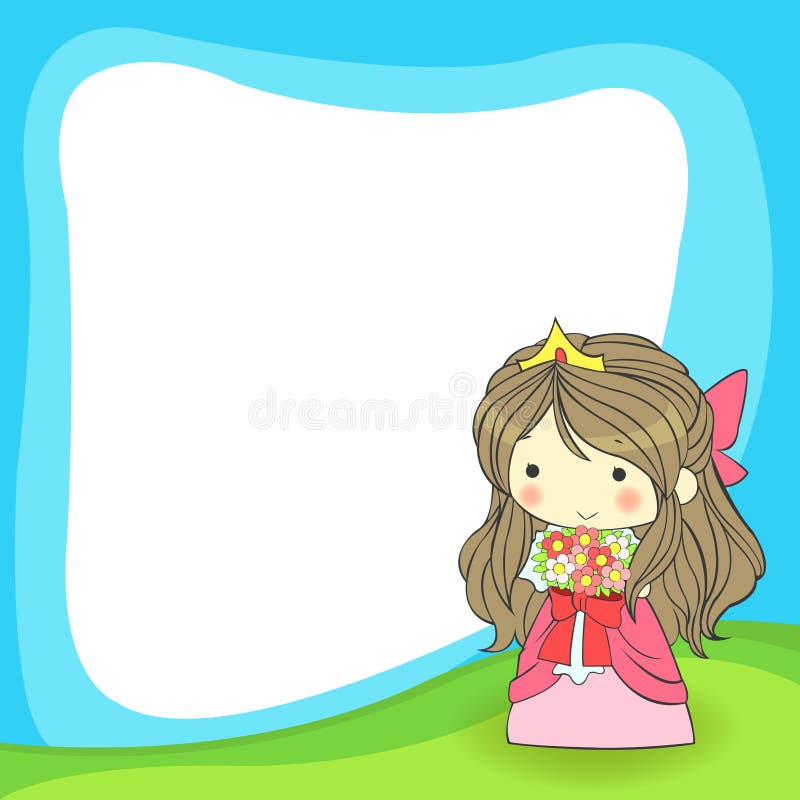 Cute cartoon frame stock vector. Illustration of girl - 30845643