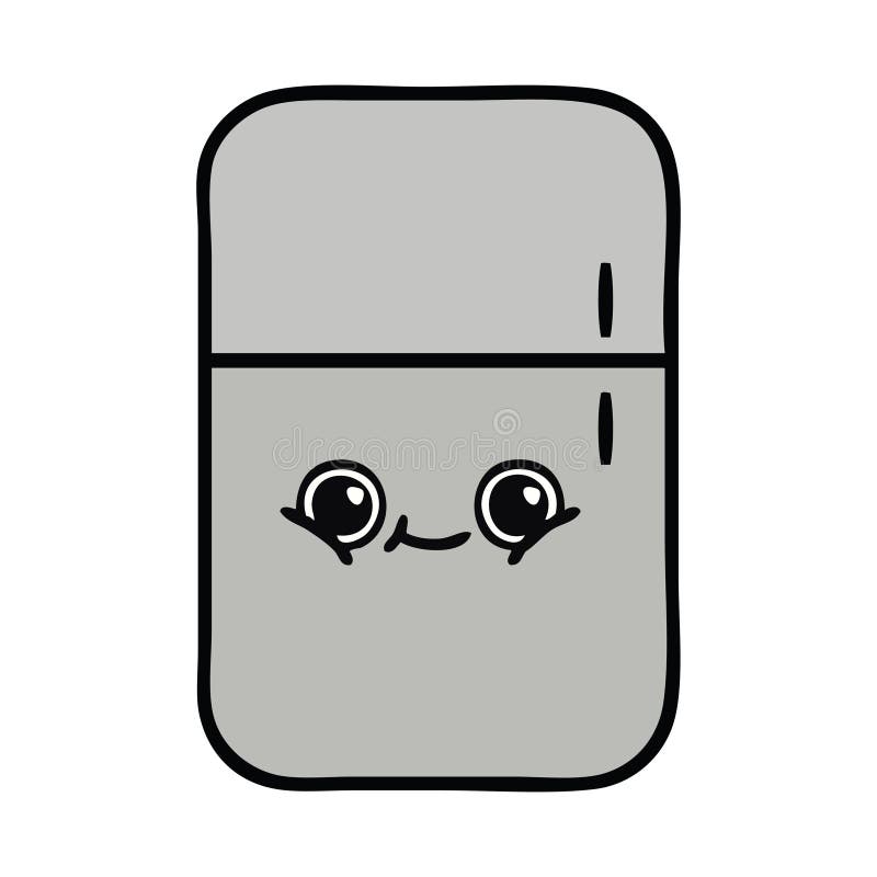 Cute Cartoon Fridge Freezer Stock Vector - Illustration of artwork ...