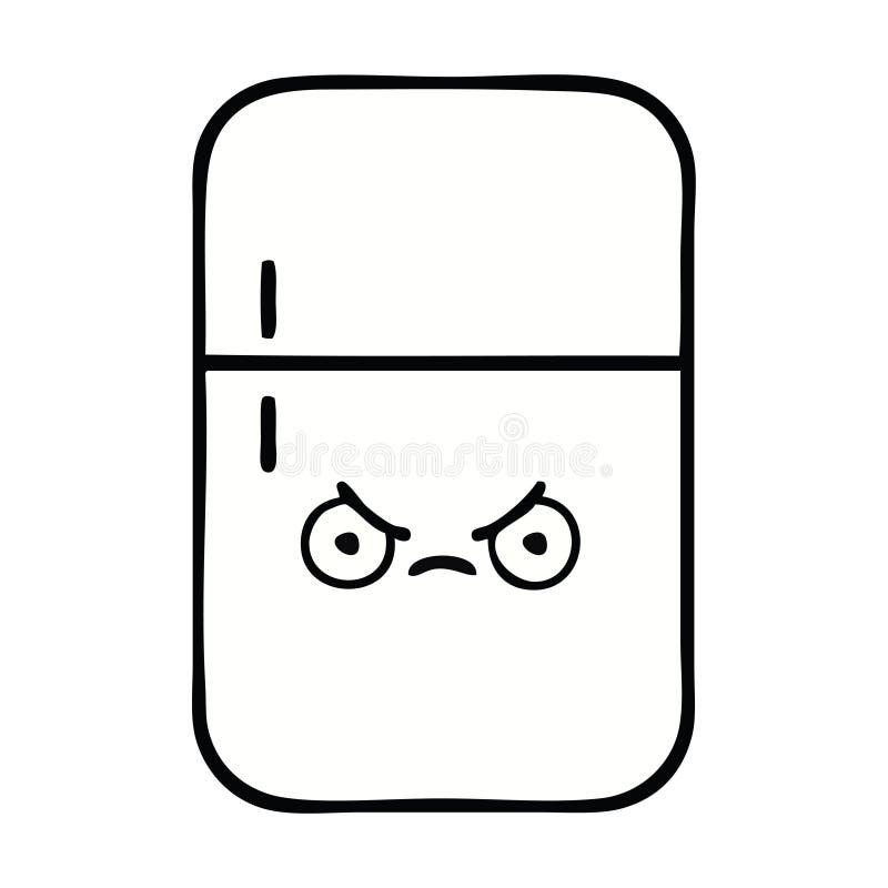 Cute Cartoon Fridge Freezer Stock Vector - Illustration of goods, clip ...
