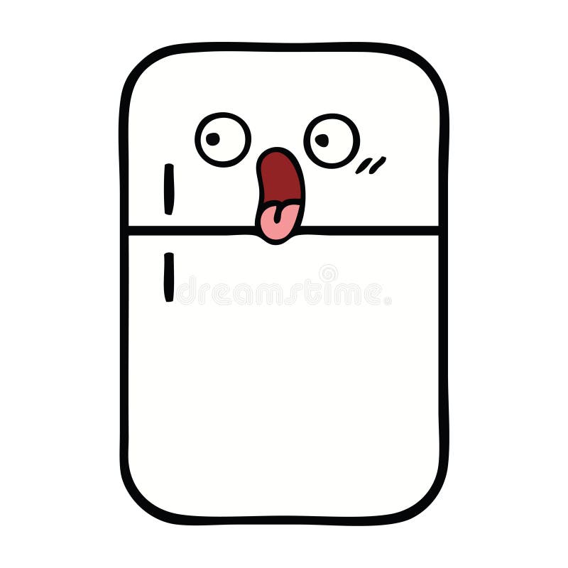 Cute Cartoon of a Fridge Freezer Stock Vector - Illustration of clipart ...