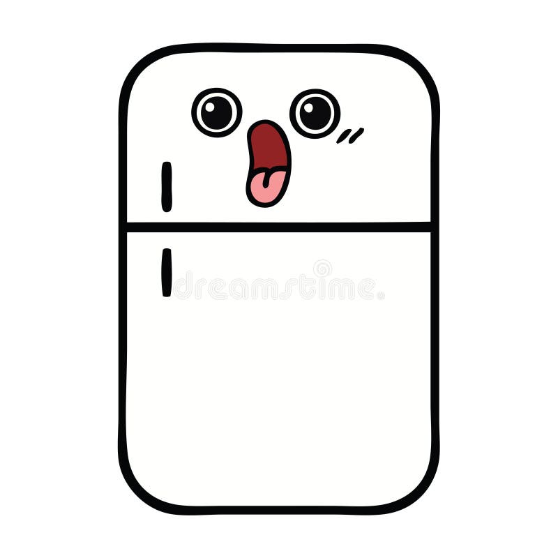 Cute Cartoon of a Fridge Freezer Stock Vector - Illustration of freezer ...