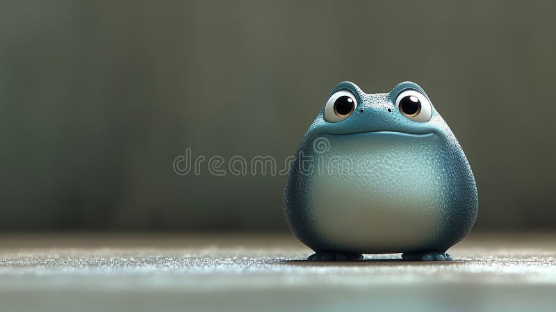 Cute Cartoon Frog, 3D Render, Adorable Amphibian Stock Illustration ...