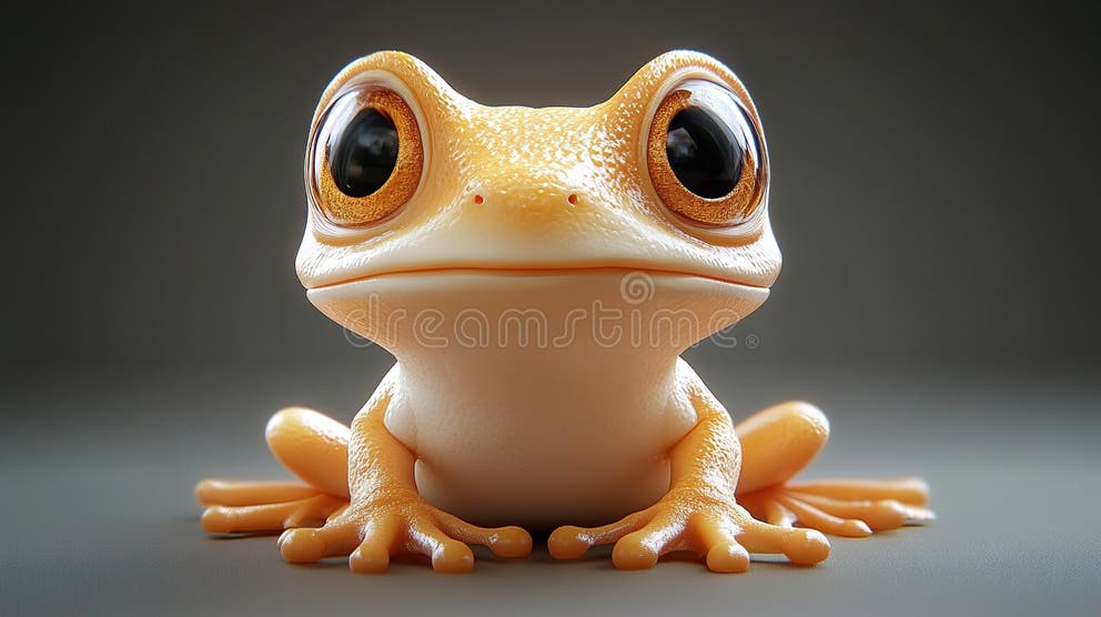Cute Cartoon Frog, Front View Stock Illustration - Illustration of ...