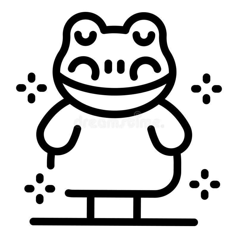 Cute Cartoon Frog Standing and Smiling Character Design Stock ...
