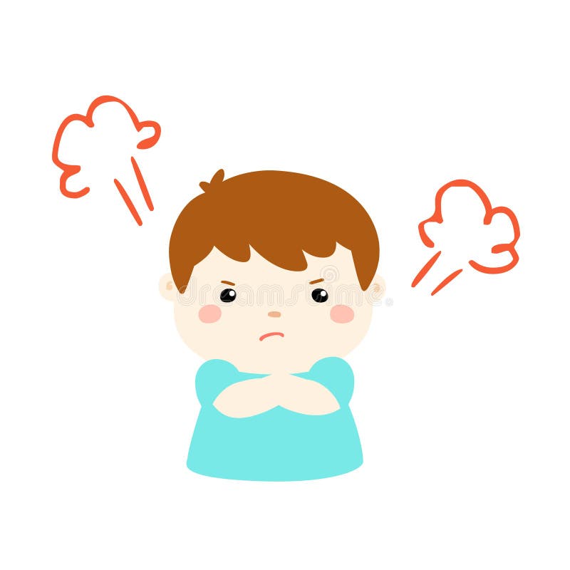 Cute Cartoon Frustrated Boy Character Stock Vector - Illustration of ...