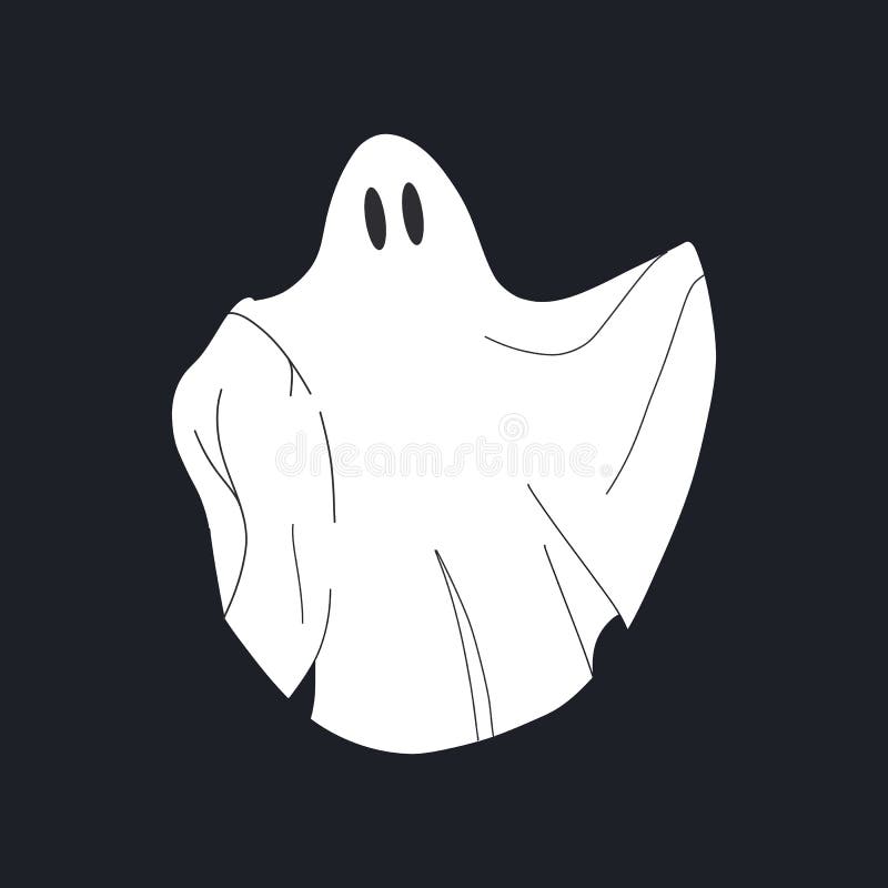 Cute cartoon ghost stock vector. Illustration of black - 256024015