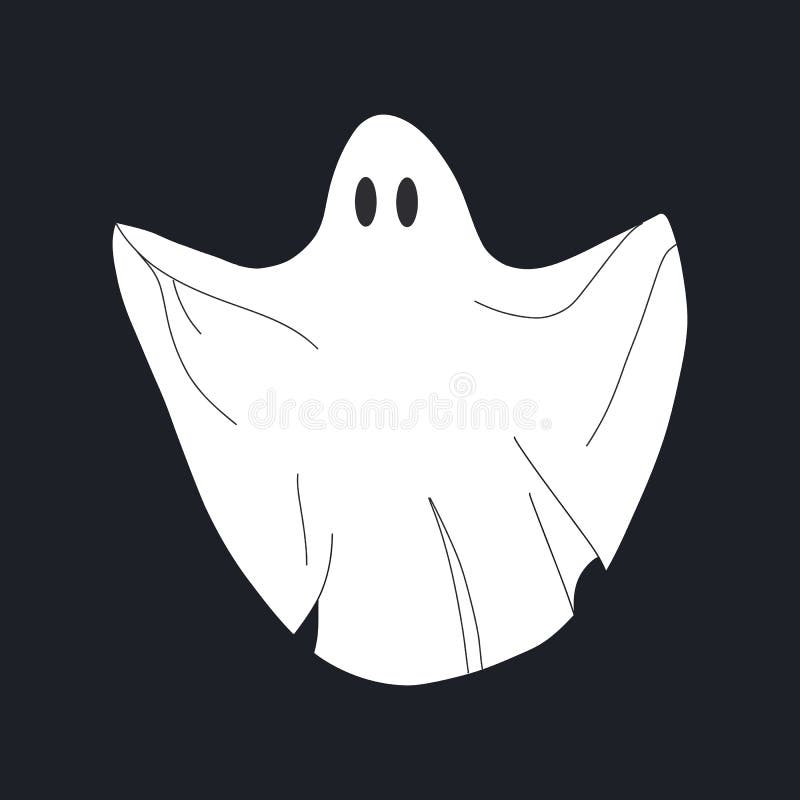 Cute cartoon ghost stock vector. Illustration of evil - 258693801