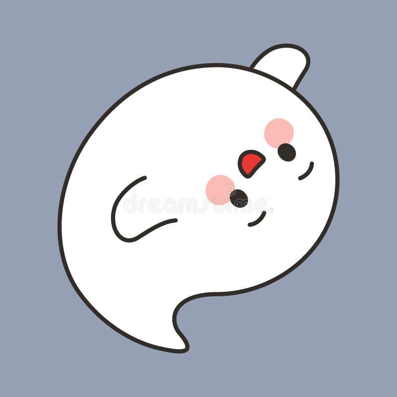 Cute Cartoon Ghost Lying Sideways Funny Halloween Stock Vector ...