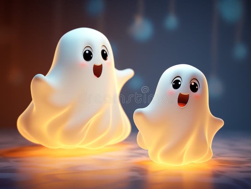Cute Cartoon Ghost in a White Sheet for Halloween Stock Illustration ...