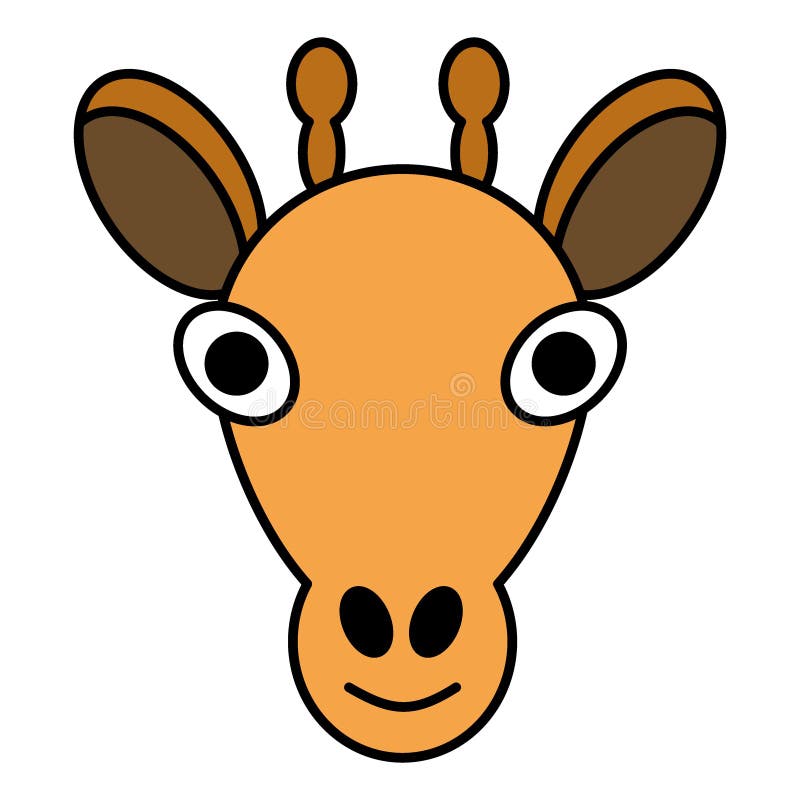 Cute Cartoon Giraffe Face.vector Illustration Stock Vector ...