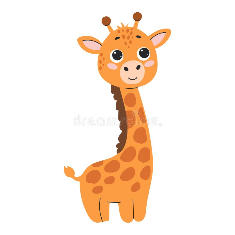 Cute Cartoon Giraffe. Vector Illustration Isolated on White Background ...