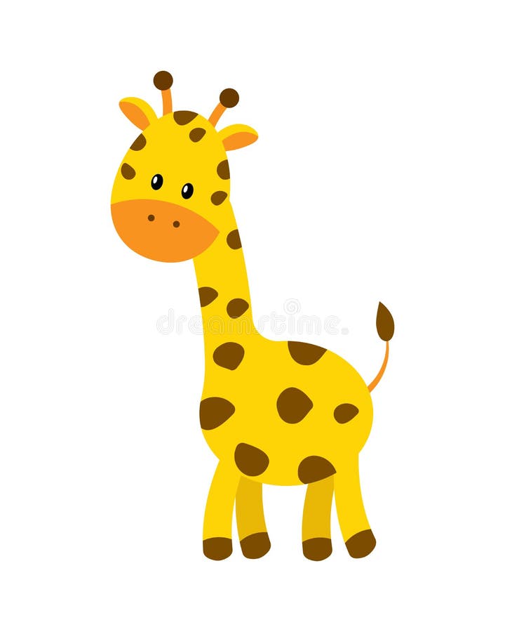 Cute Giraffe Character. Simple Cartoon Vector Style Illustration of ...