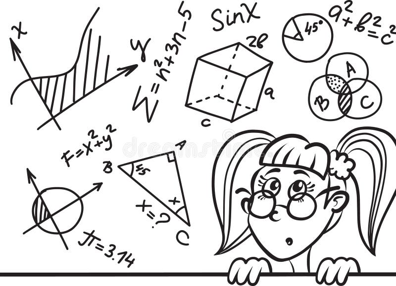 Girl Thinking Math Stock Illustrations – 164 Girl Thinking Math Stock ...
