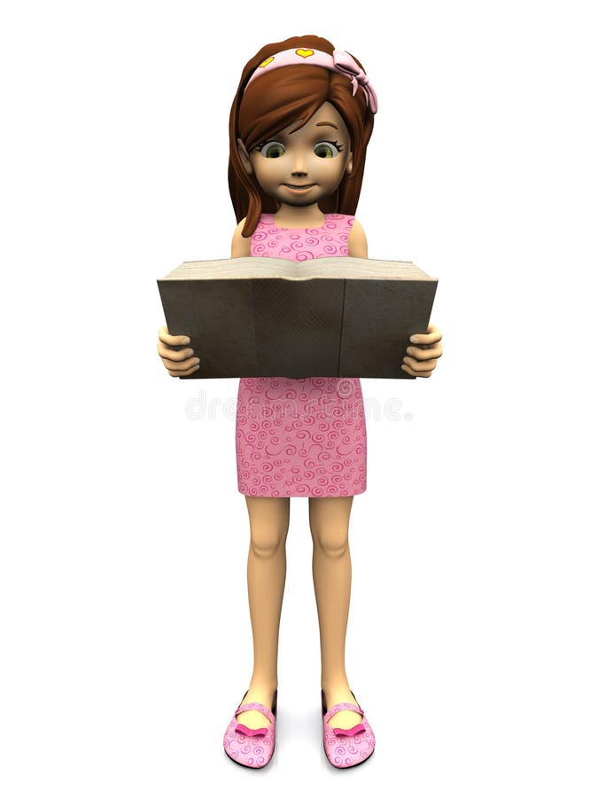 32+ Cute cartoon girl reading book Free Stock Photos - StockFreeImages