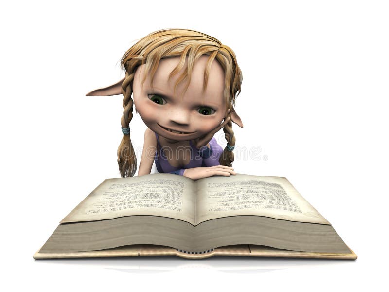 Cute Cartoon Girl Reading Book Stock Illustrations – 10,303 Cute ...