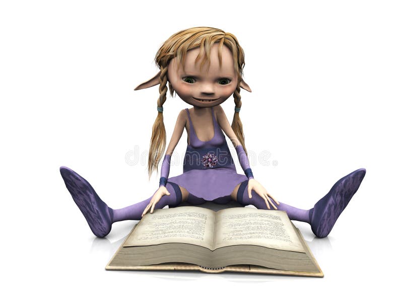 Cute Cartoon Girl Reading Book Stock Illustrations – 12,817 Cute ...