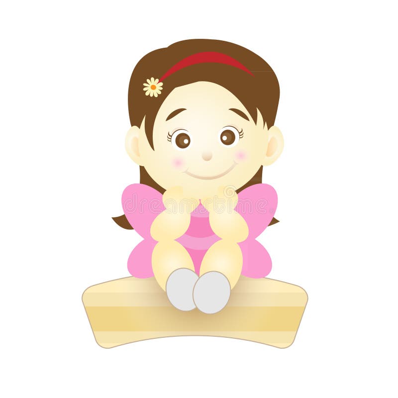 Cute cartoon girl vector stock illustration. Illustration of smile ...