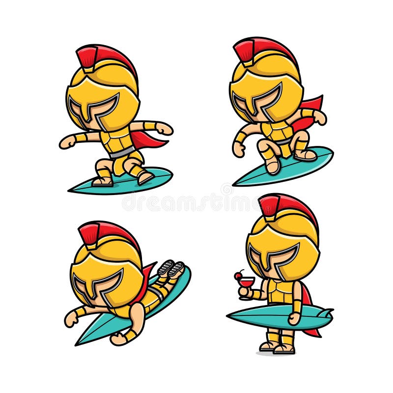 Gladiator surfing stock vector. Illustration of happy - 252214216