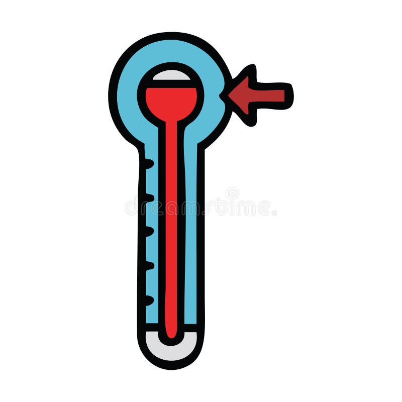 Cute Cartoon Glass Thermometer Stock Vector - Illustration of drawing ...