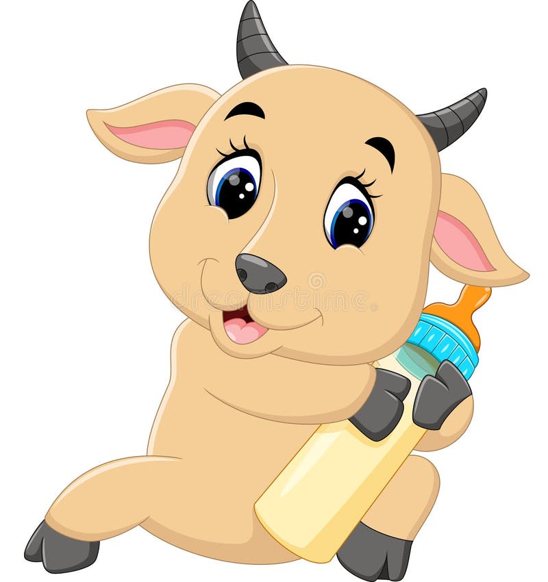 Cute cartoon goat stock vector. Illustration of single - 73377939