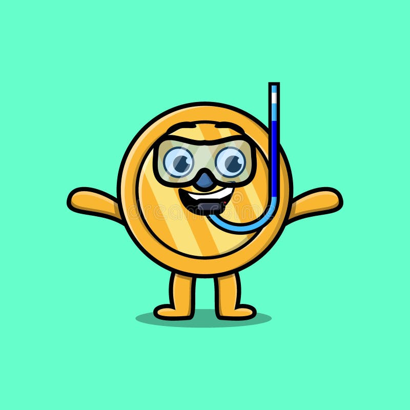 Cute Cartoon Gold Coin Character in Flat Style Stock Illustration ...