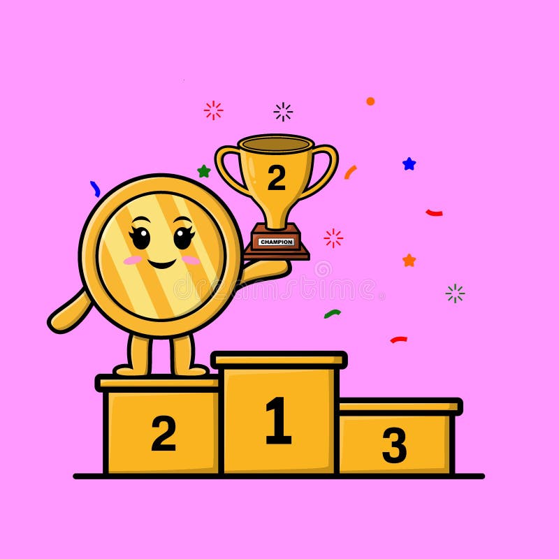 Cute Cartoon Gold Coin Character in Flat Style Stock Vector ...