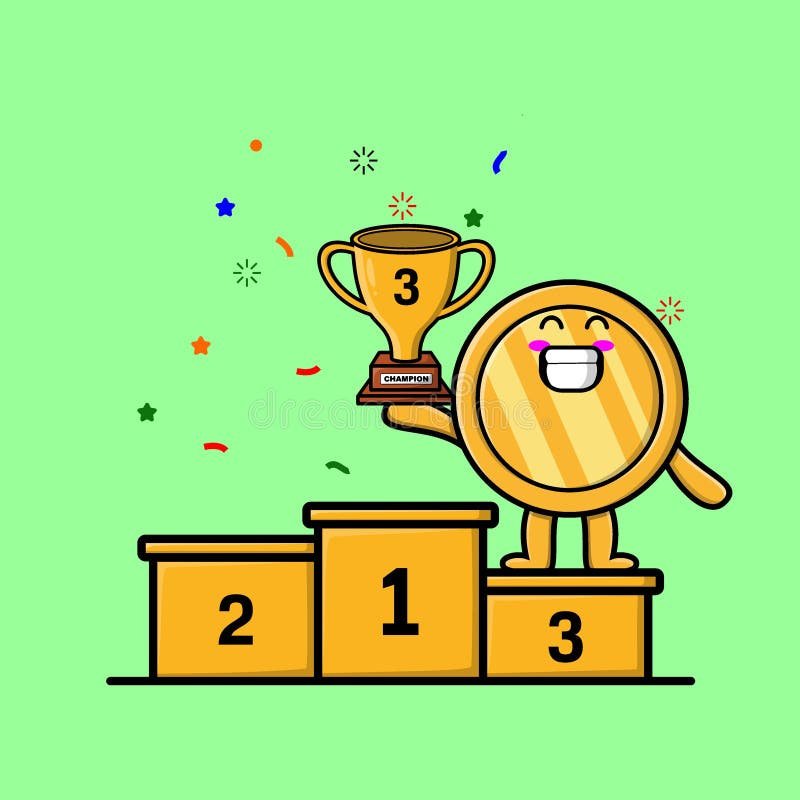 Cute Cartoon Gold Coin Character in Flat Style Stock Vector ...