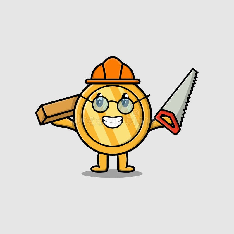 Cute Cartoon Gold Coin Character in Flat Style Stock Vector ...