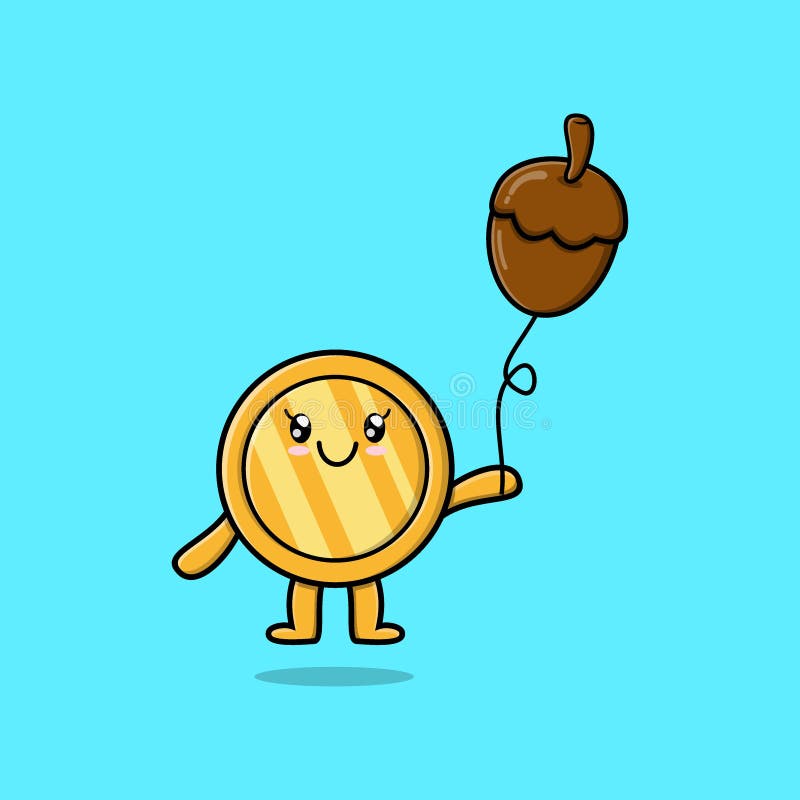 Cute Cartoon Gold Coin Character in Flat Style Stock Vector ...