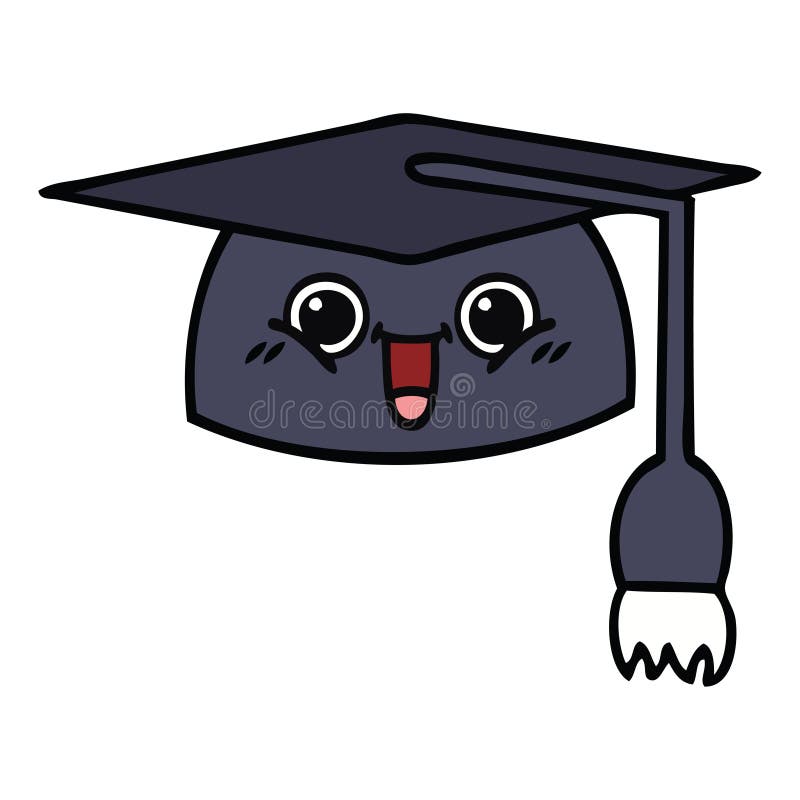 Cute Cartoon Graduation Hat Stock Vector - Illustration of academic ...