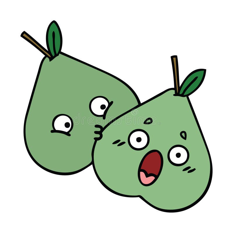 Cute cartoon green pear stock vector. Illustration of cartoon - 147642097