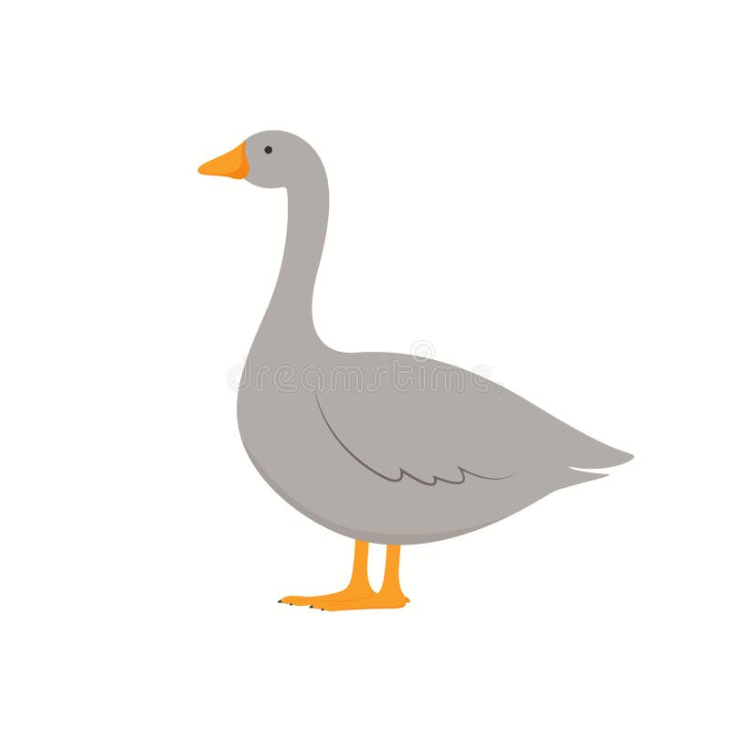 Cute Cartoon Grey Goose. Vector Illustration Stock Illustration ...