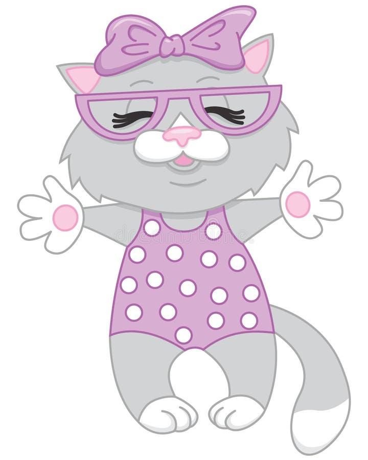 Cute cartoon grey kitten stock vector. Illustration of grey - 25556366