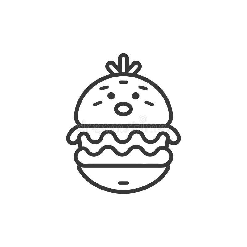 Cute Burger Character stock illustration. Illustration of mascot ...