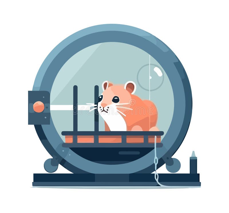 Cute Cartoon Hamster on Wheel Stock Vector - Illustration of funny ...