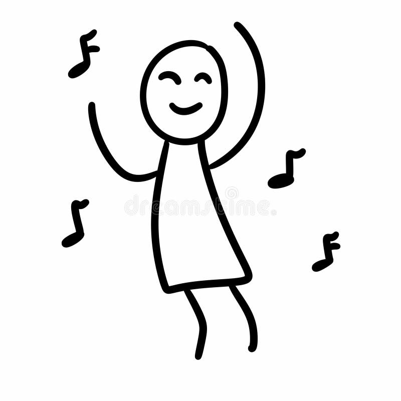 Cute Cartoon Happy and Dancing Icon Stock Illustration - Illustration ...