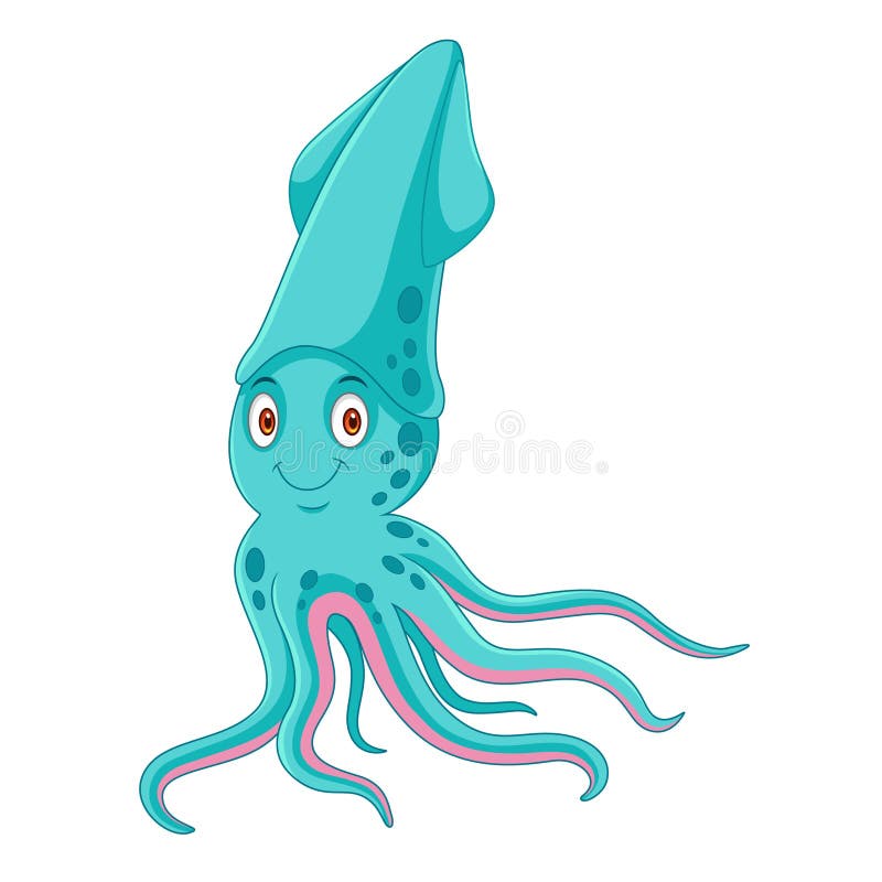 Funny Squid Jellyfish Cartoon Logo Stock Illustrations – 50 Funny Squid ...