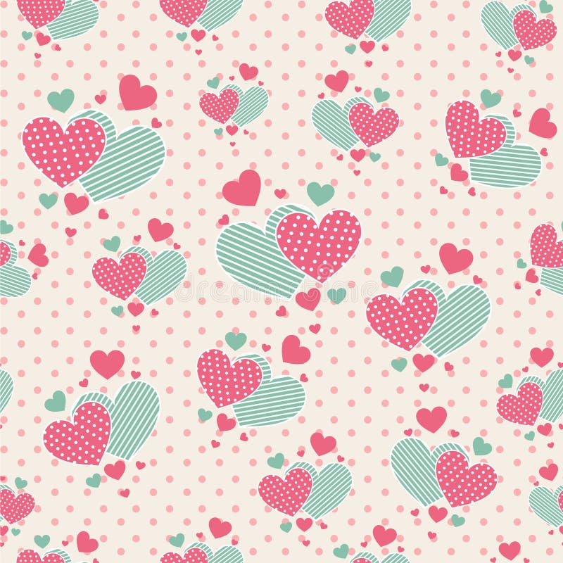 Cute Cartoon Hearts for Scrapbook Paper Stock Vector - Illustration of ...