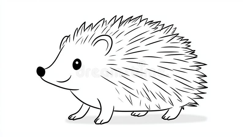 A Cute Cartoon Hedgehog with a Simple Design, Perfect for Coloring ...