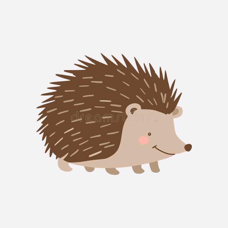 Cute Cartoon Hedgehog on a White Background Stock Vector - Illustration ...