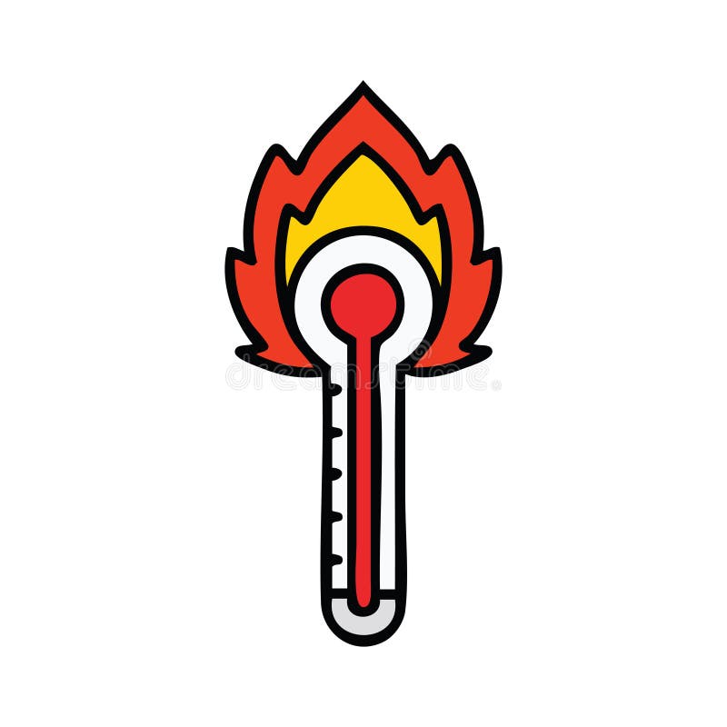 Cartoon Thermometer Fire