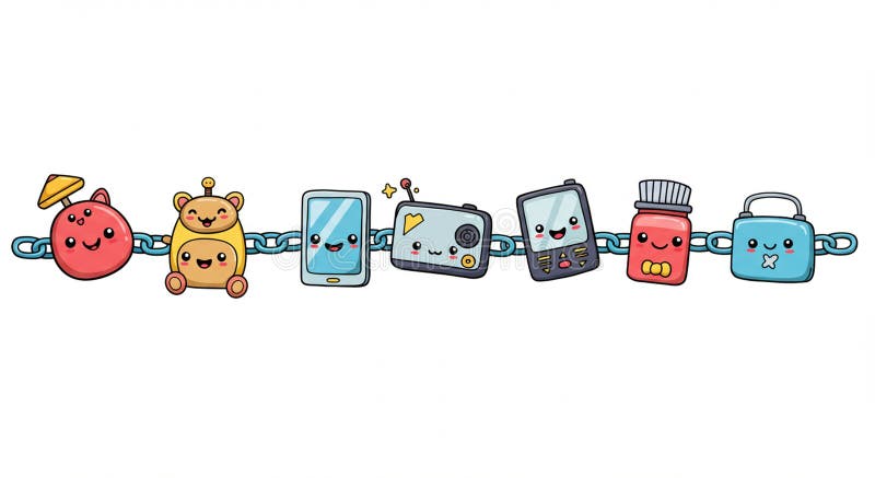 Cute Line Smiling Objects Stock Illustrations – 430 Cute Line Smiling ...