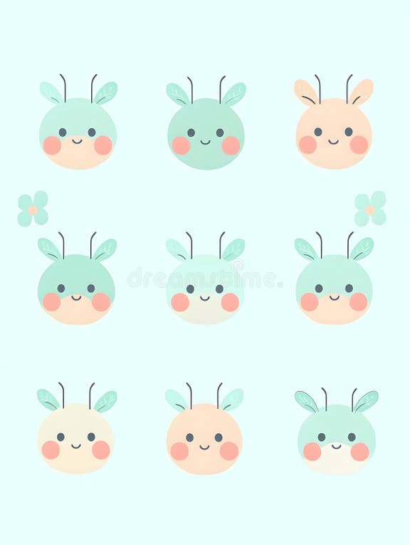 Cute Cartoon Insect Pattern Stock Illustration - Illustration of ...